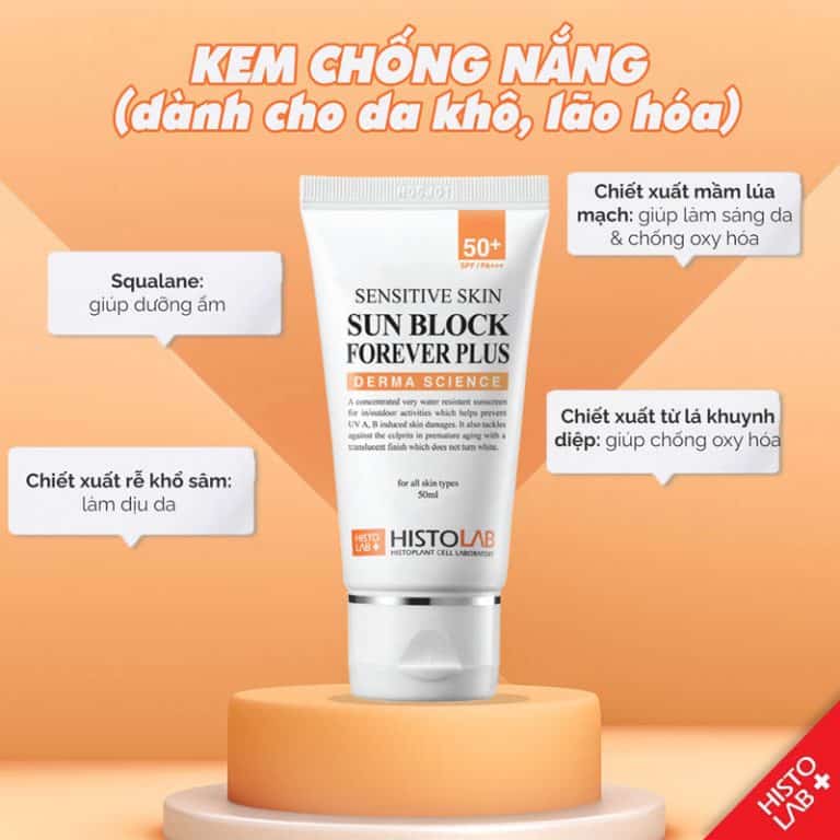 Kem chống nắng cho da nhạy cảm Histolab Sun Block Forever Plus SPF50 - Dr.Da liễu của bạn