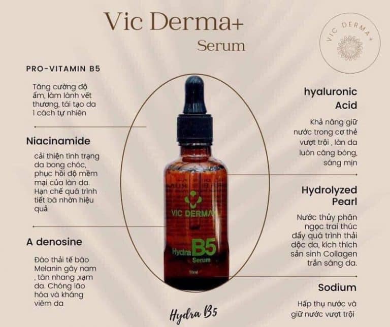 Serum B5 Vic Derma dưỡng ẩm, phục hồi da - Dr.Da liễu của bạn