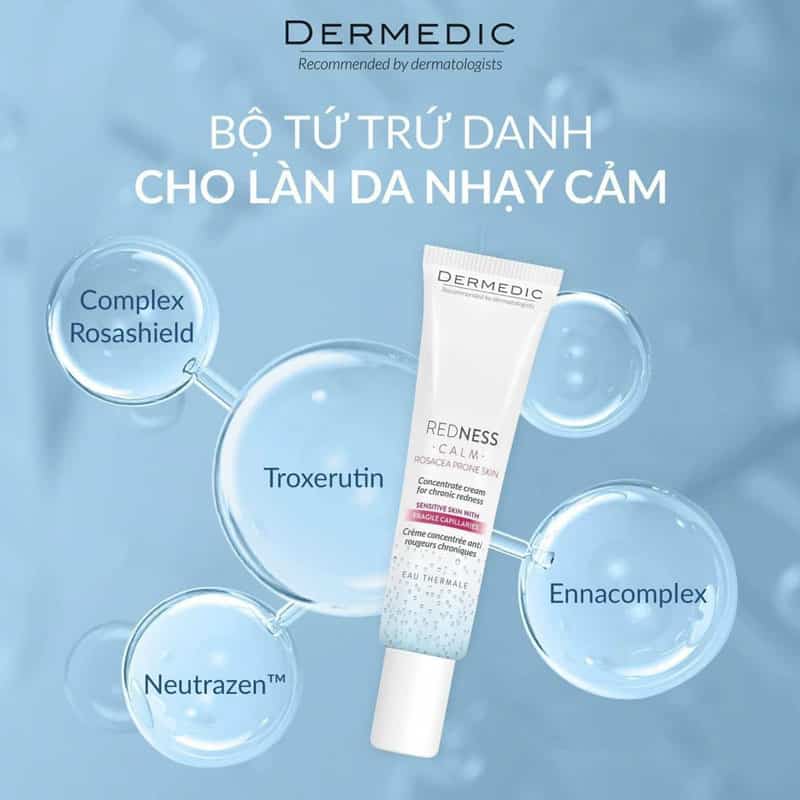 Kem dưỡng Dermedic redness calm rosacea prone skin - Dr.Da liễu của bạn