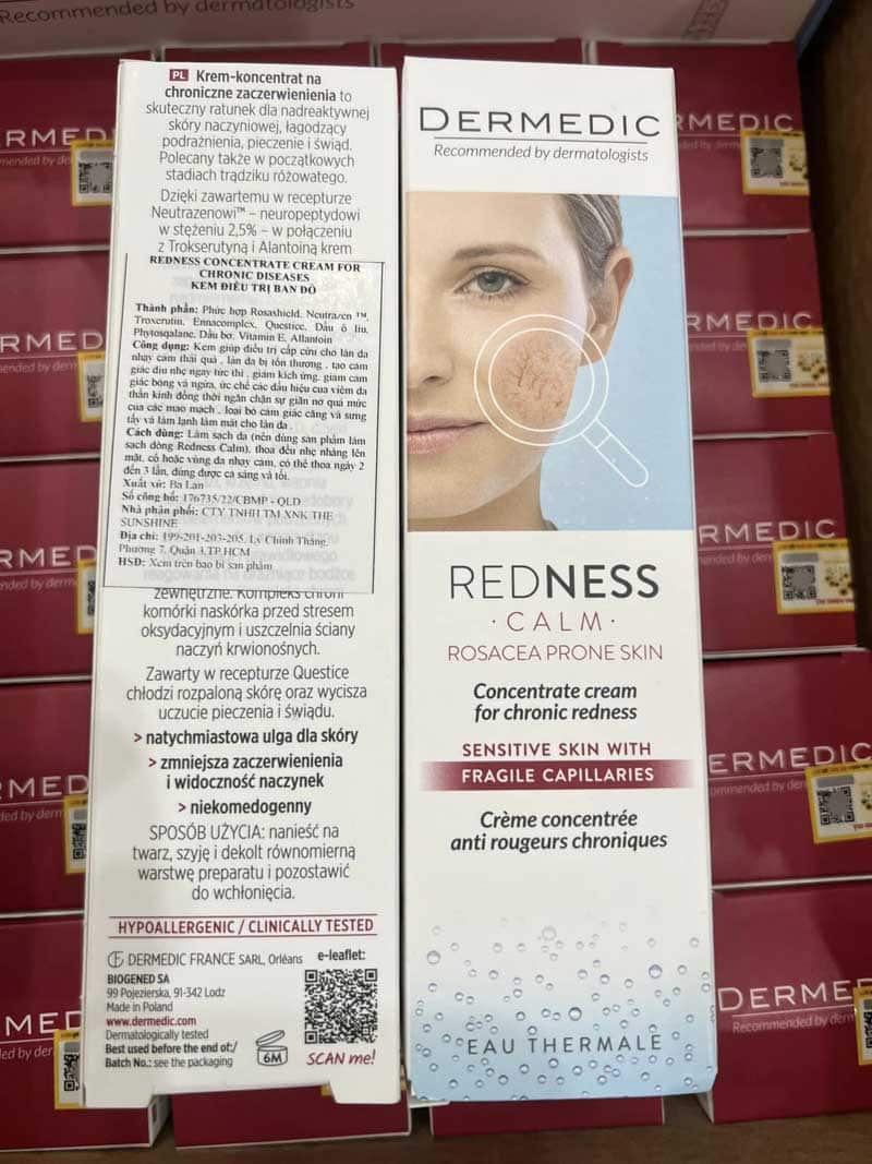 Kem dưỡng Dermedic redness calm rosacea prone skin - Dr.Da liễu của bạn