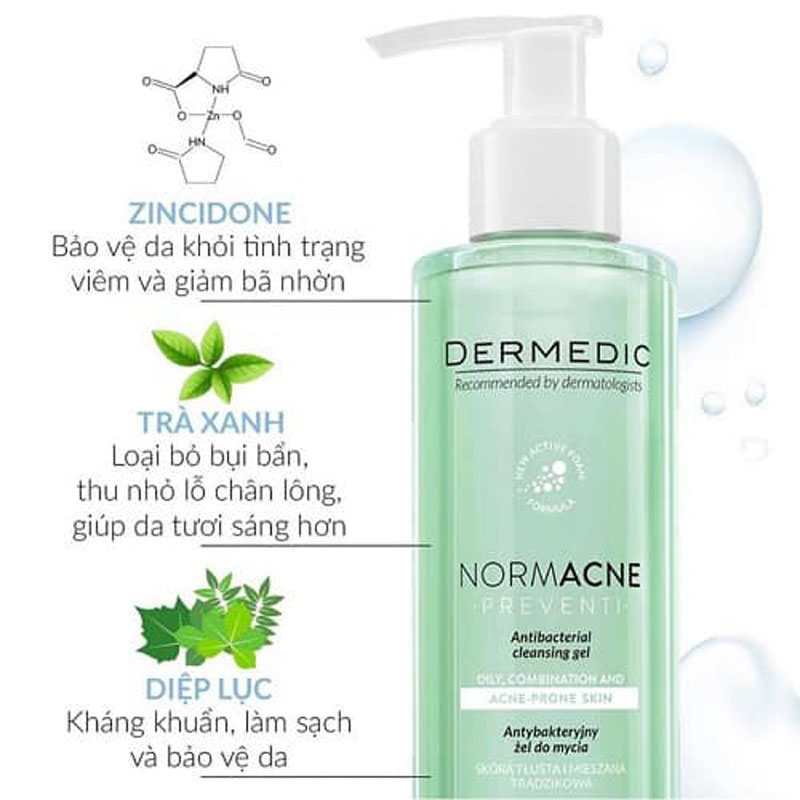 Sữa rửa mặt Dermedic normacne antibacterial cleansing gel - Dr.Da liễu ...