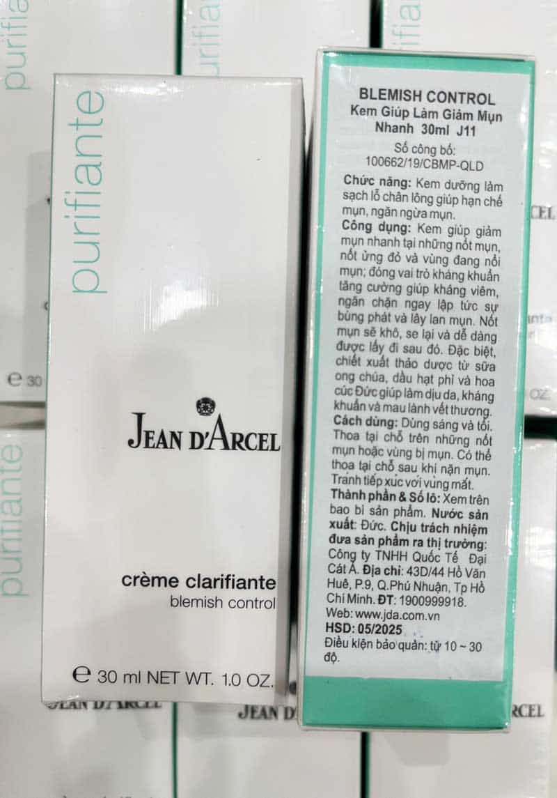 Kem làm giảm mụn Jean D'Arcel Blemish Control 30ml - Dr.Da liễu của bạn